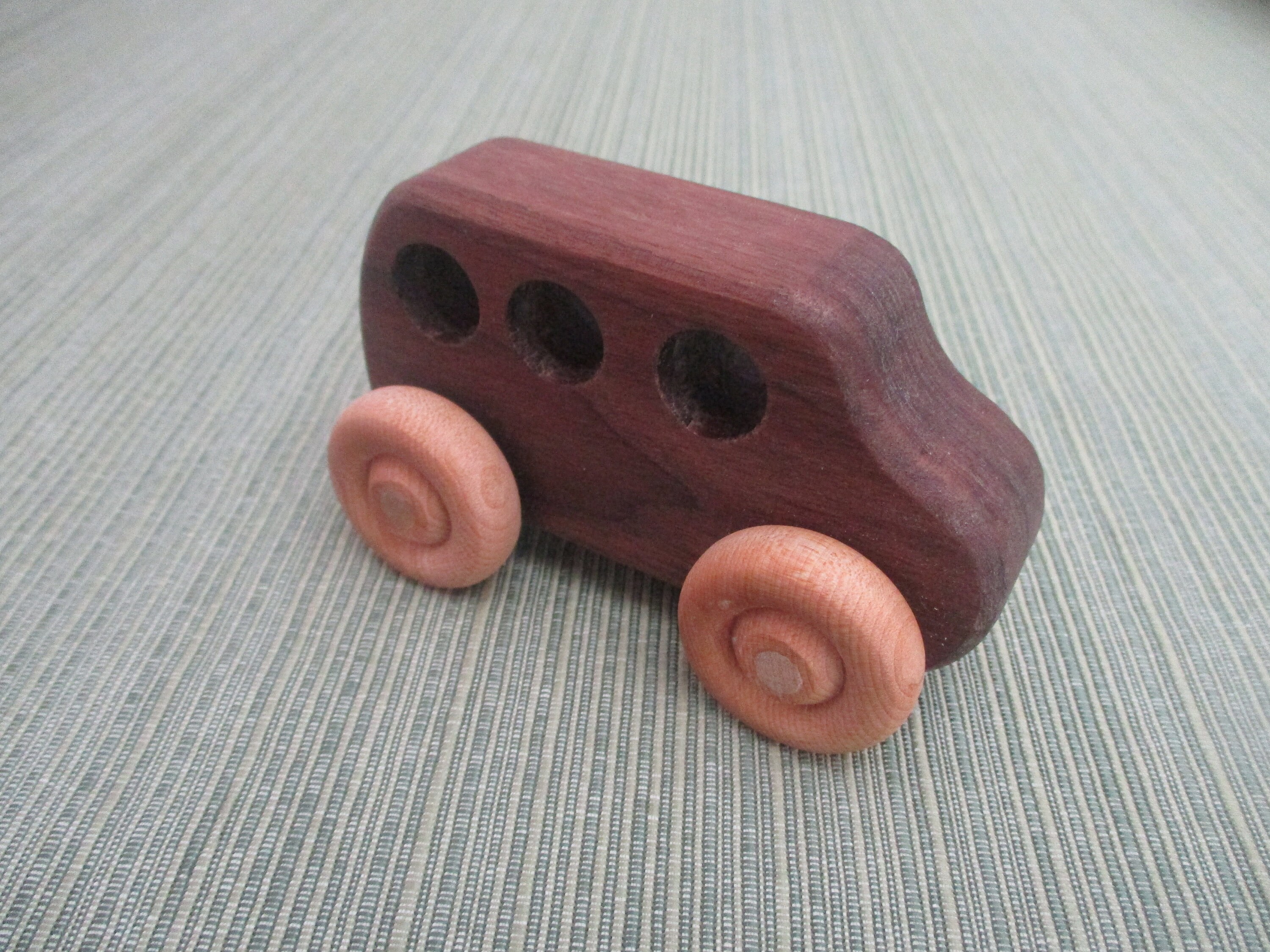 Handmade Little Wooden Car, H508 Walnut Mini-bus, Toddler and Kids Toy ...
