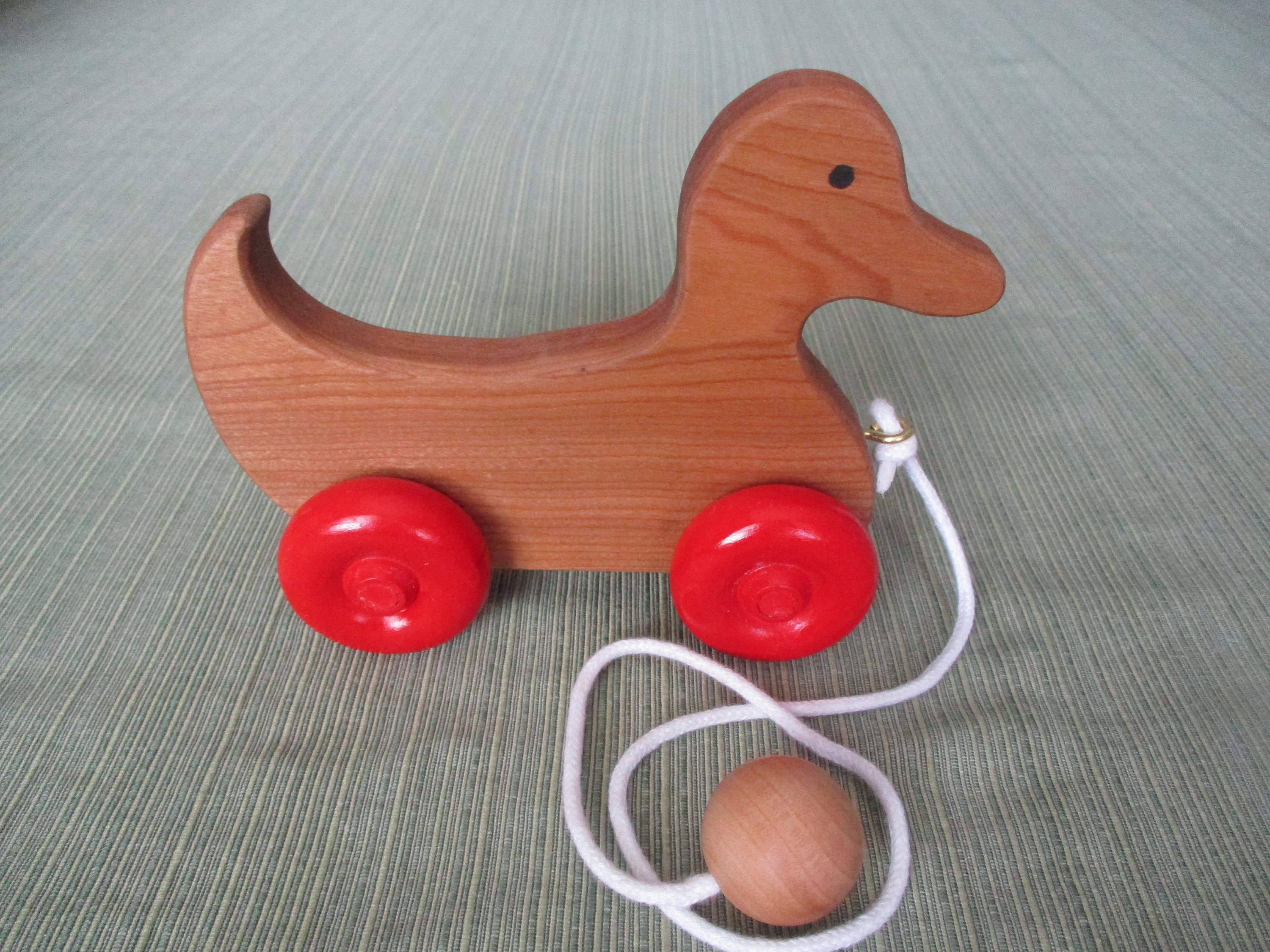 Handmade Wooden Duck Pull Toy H542, Wooden Toddler Toy, Wood Toys, Walk ...