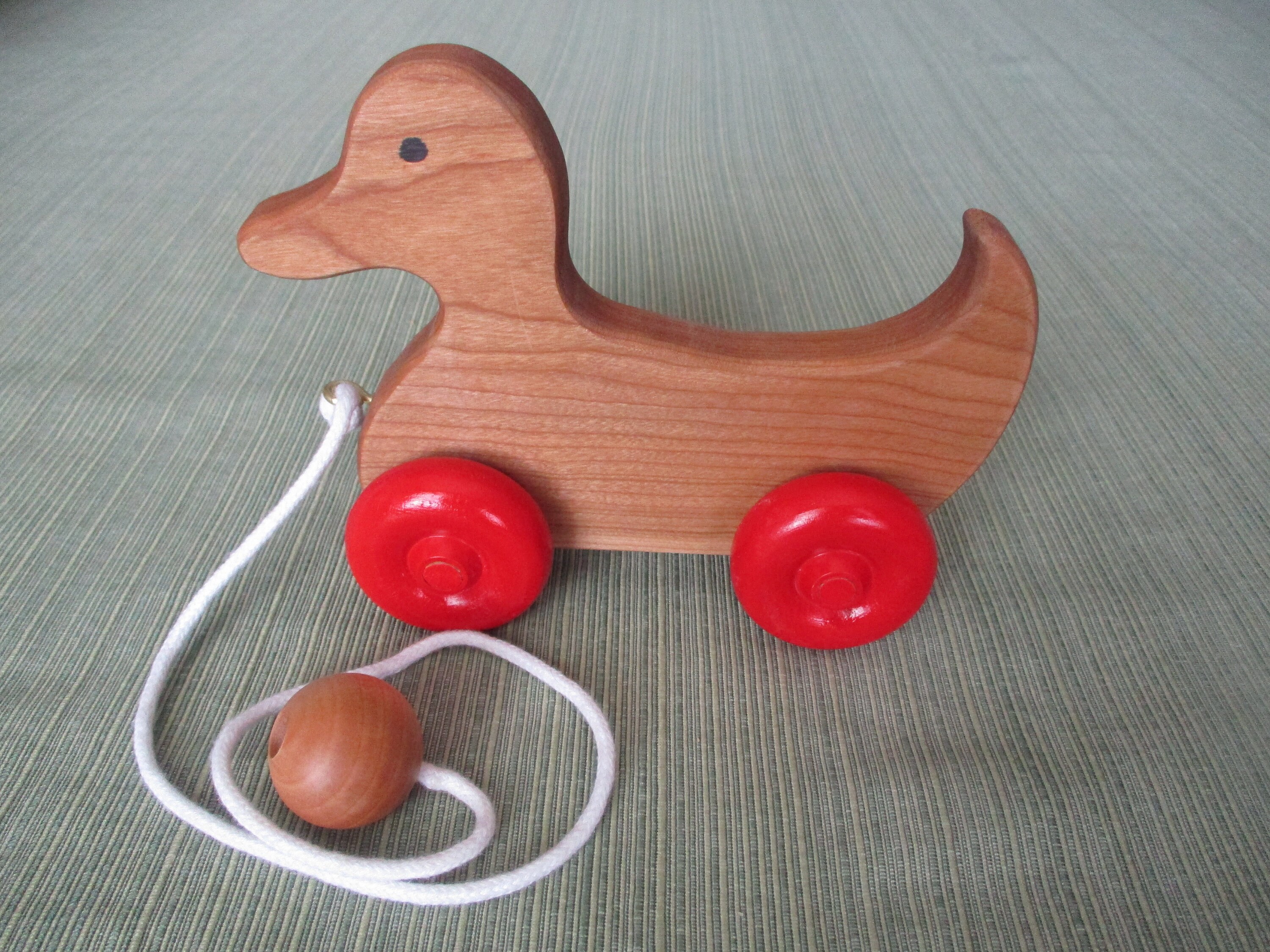 Handmade Wooden Duck Pull Toy H542, Wooden Toddler Toy, Wood Toys, Walk ...