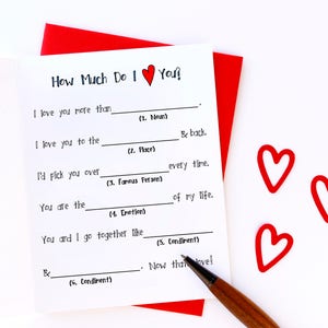 Valentine's Day Card Funny, Funny Anniversary Card Fill in the Blanks ...