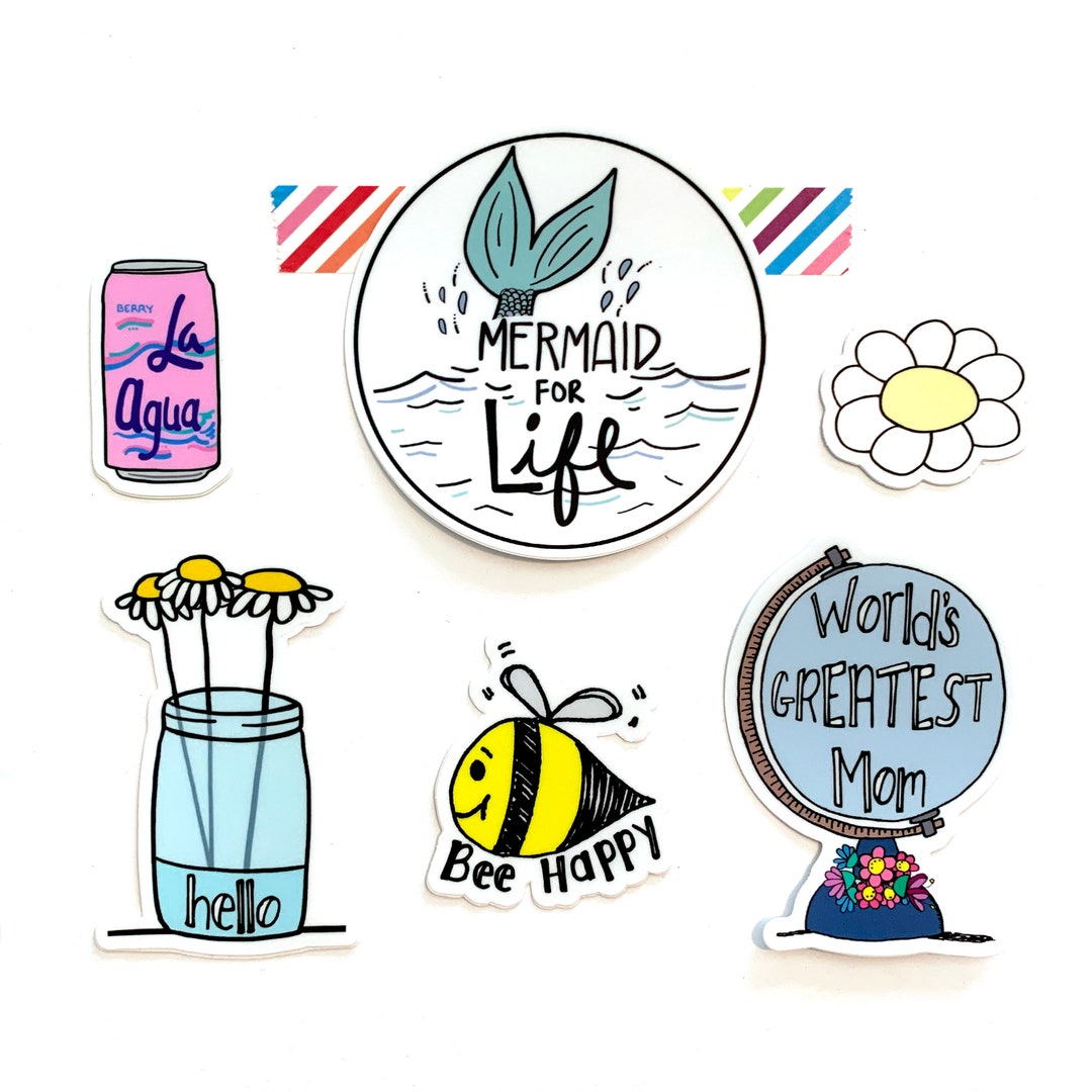 Mermaid Sticker Vinyl Sticker Water Bottle Sticker Laptop Sticker ...