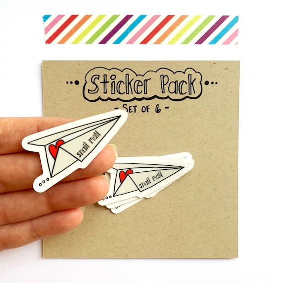 Paper Plane Stickers Snail Mail Plane Vinyl Sticker Set | Etsy