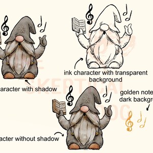 Christmas Gnome Illustration, Gnome Singing, Christmas Clipart, Holiday ...