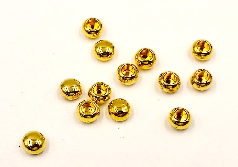 10 Gold Plated Round End Cap Beads 6mm Jewelry Supplies - Etsy