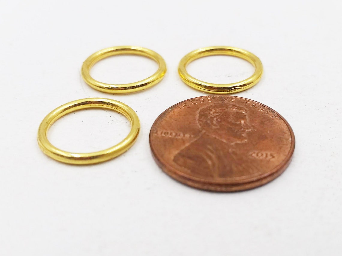 20 Gold Plated Closed Jump Rings 14mm Jewelry Supplies | Etsy