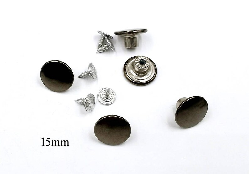 1 Set of 6 Gunmetal DIY Jean Buttons Various Sizes - Etsy Sweden