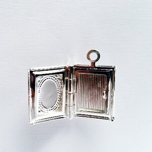 4 Silver Plated Book Locket Charms Jewelry Supplies SPBLC17MM-4D2 - Etsy