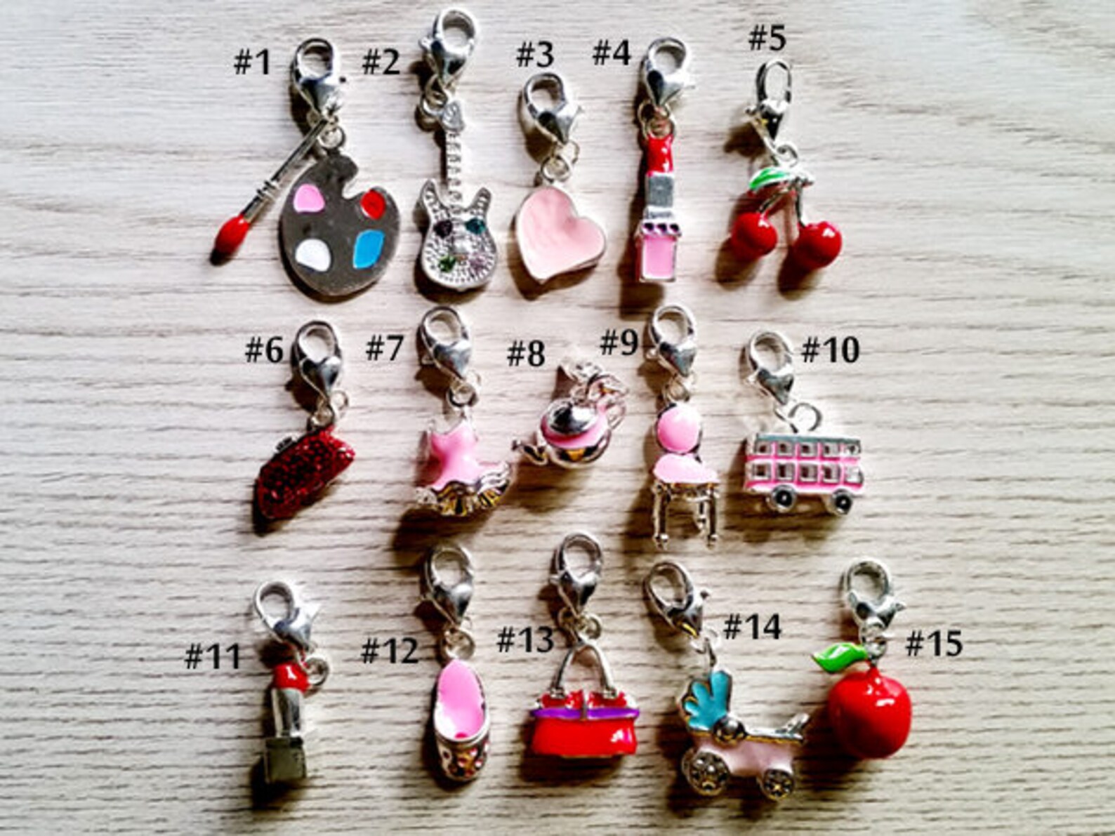 Assorted Enamel Dangle Charms With Lobster Clasps Jewelry - Etsy