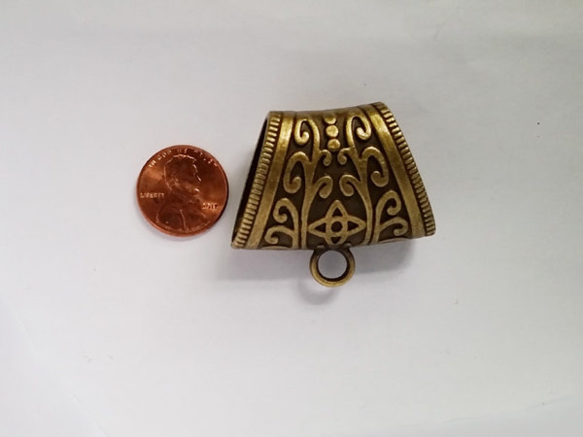 1 Antique Bronze Scarf Bail With 4 Point Star Design Jewelry Supplies ...