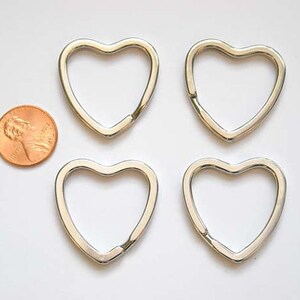 5 Silver Tone Heart Key Ring Charms Jewelry Findings STHKRC31MM-5TC - Etsy