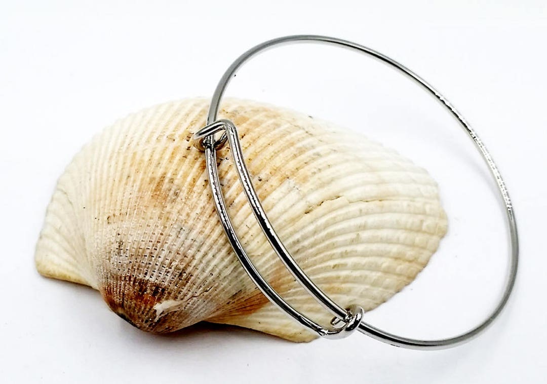 1 Silver Tone Double Bar Adjustable Bangle Bracelet Jewelry Finding 21 ...