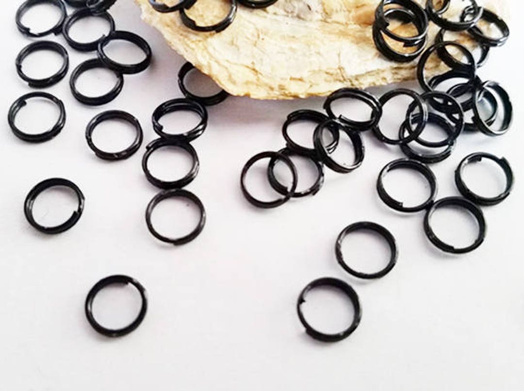 20/50/100 Black Double Loop Split Rings 6mm Jewelry Findings BDLSR6MM ...