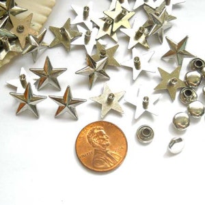 25 Star Rivet Studs Silver Tone Jewelry Supplies SRSST14MM-25WD2 - Etsy