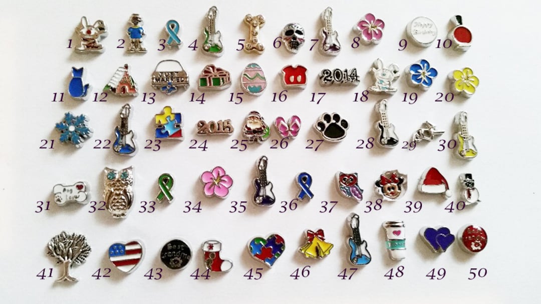 Enamel Floating Memory Charms for Floating Locket Pendants Jewelry ...