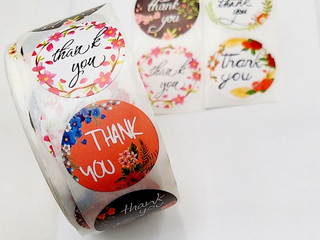 Thank You Self Sticking Stickers 25mm Round Supplies TYSSS25MMR-1TD2 ...