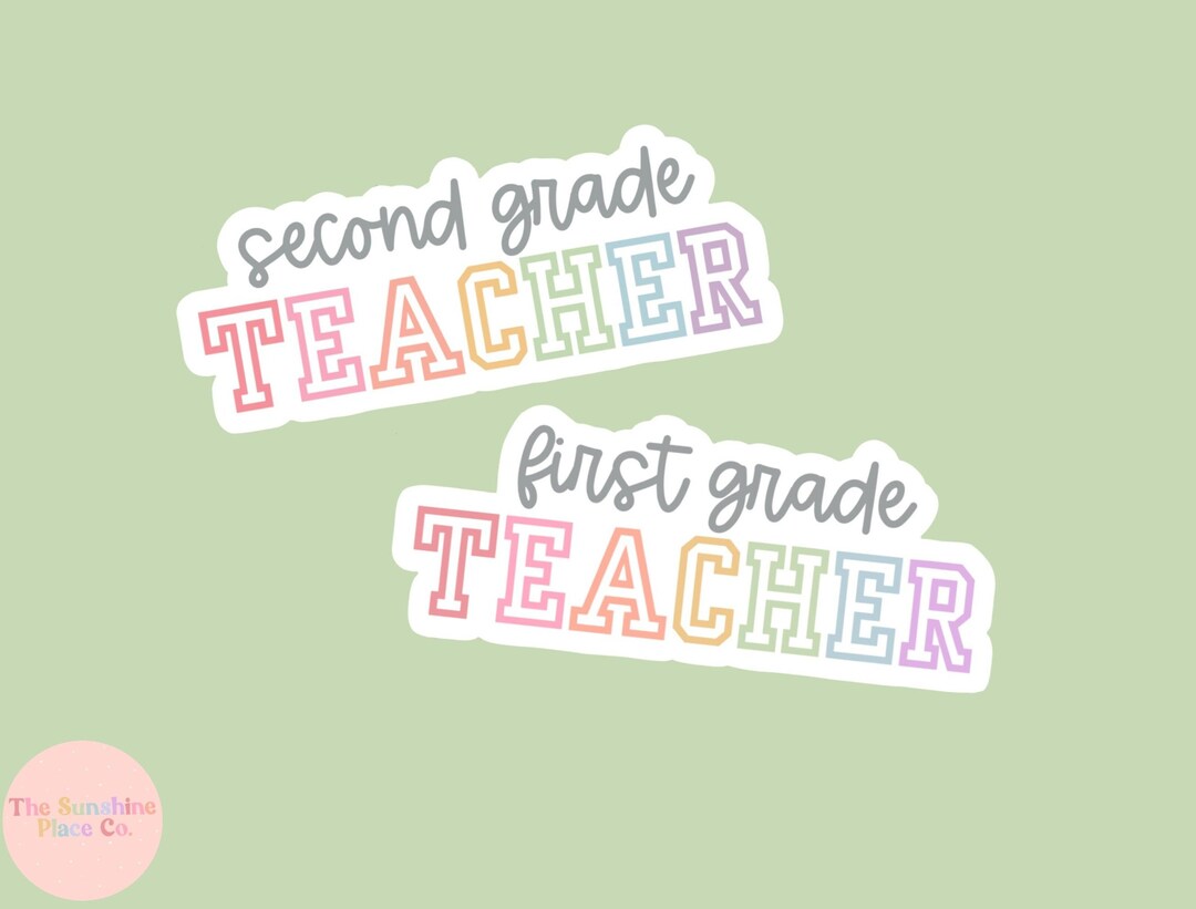 Teacher Grade Level Sticker | Custom Teacher Sticker | Personalized ...