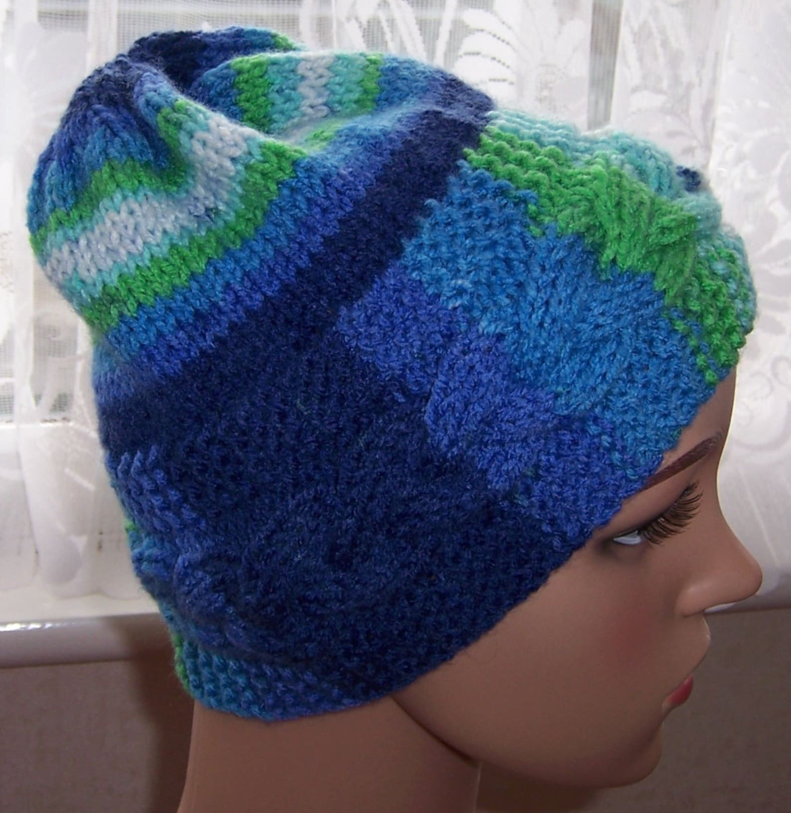 Knitted Hat, Ladies Hat, Hand Knitted Hat, Cable Hat, Slouch Hat ...