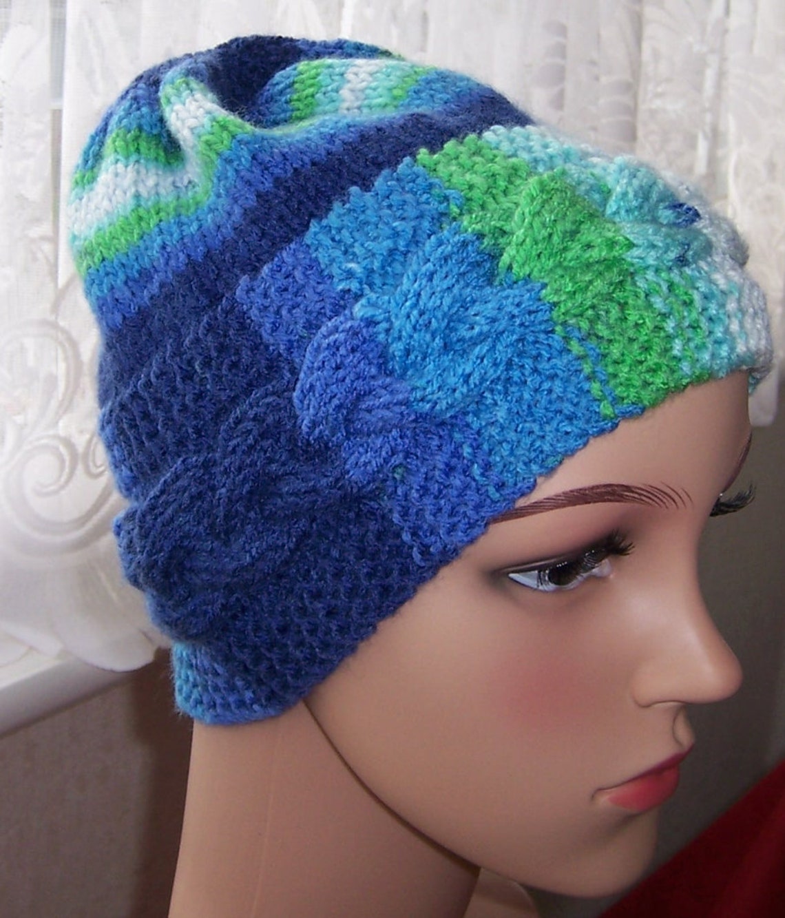 Knitted Hat, Ladies Hat, Hand Knitted Hat, Cable Hat, Slouch Hat ...