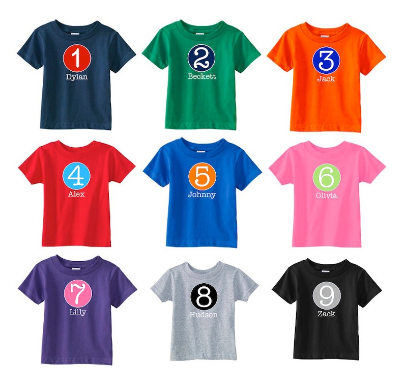 Birthday Number Shirt Personalized Birthday Party Shirt | Etsy