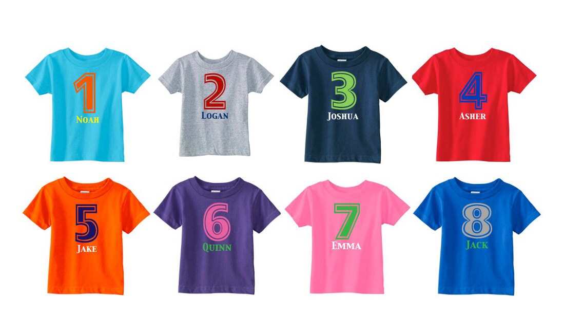 Number Shirt Birthday Shirt Personalized Birthday Shirt | Etsy
