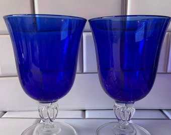 Blue Crystal Goblets | Etsy