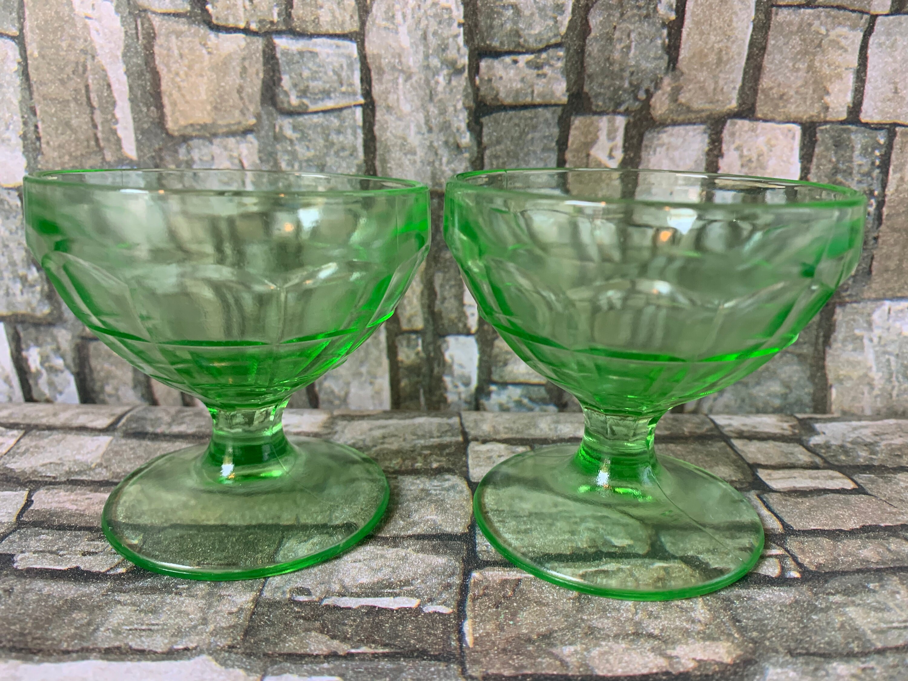 Vintage Set of 2 Hazel Atlas Colonial Block Sherbet Bowls - Etsy