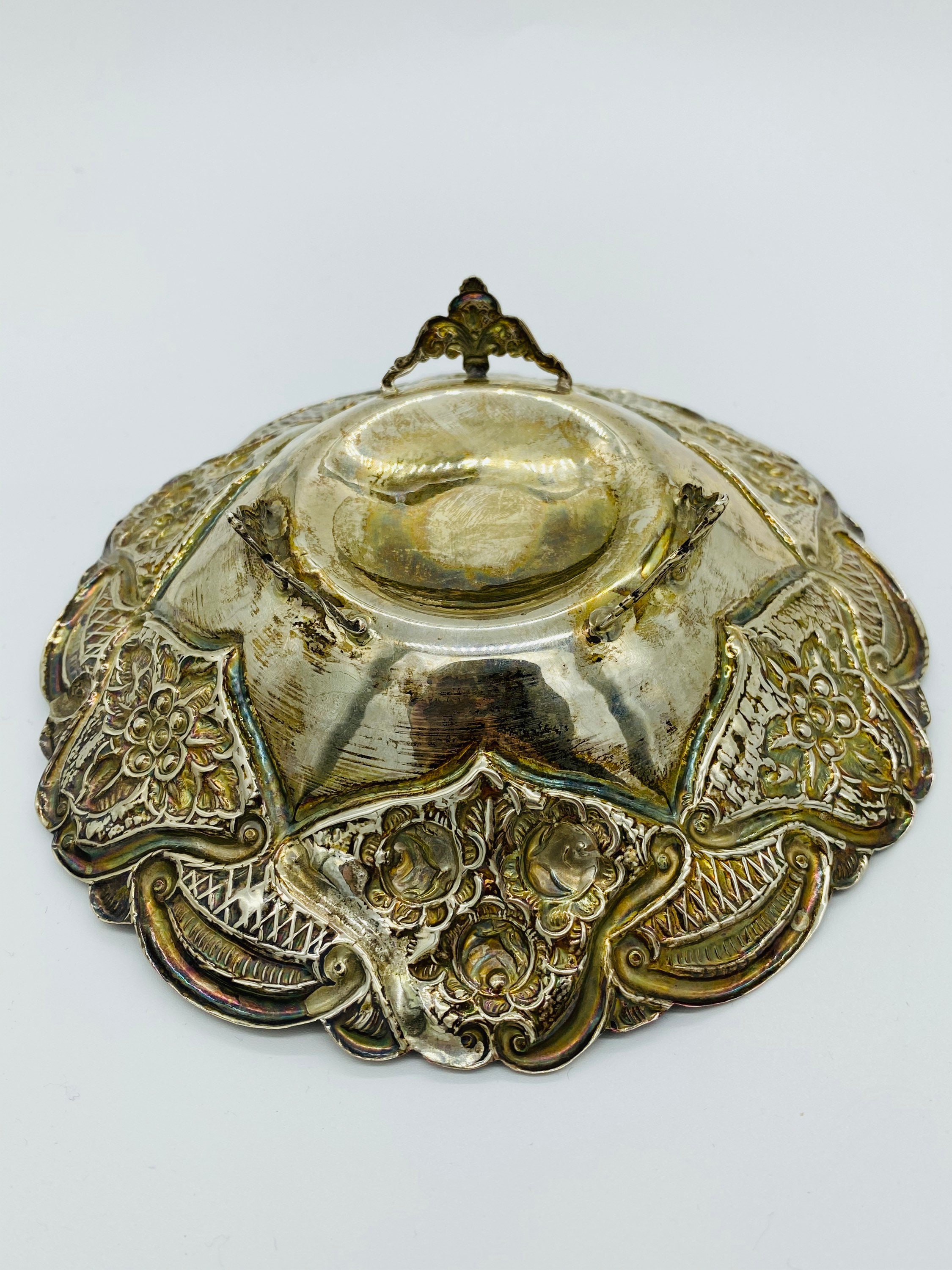 Antique Repousse Silver Dish Cyprus Hallmarks Floral - Etsy Ireland