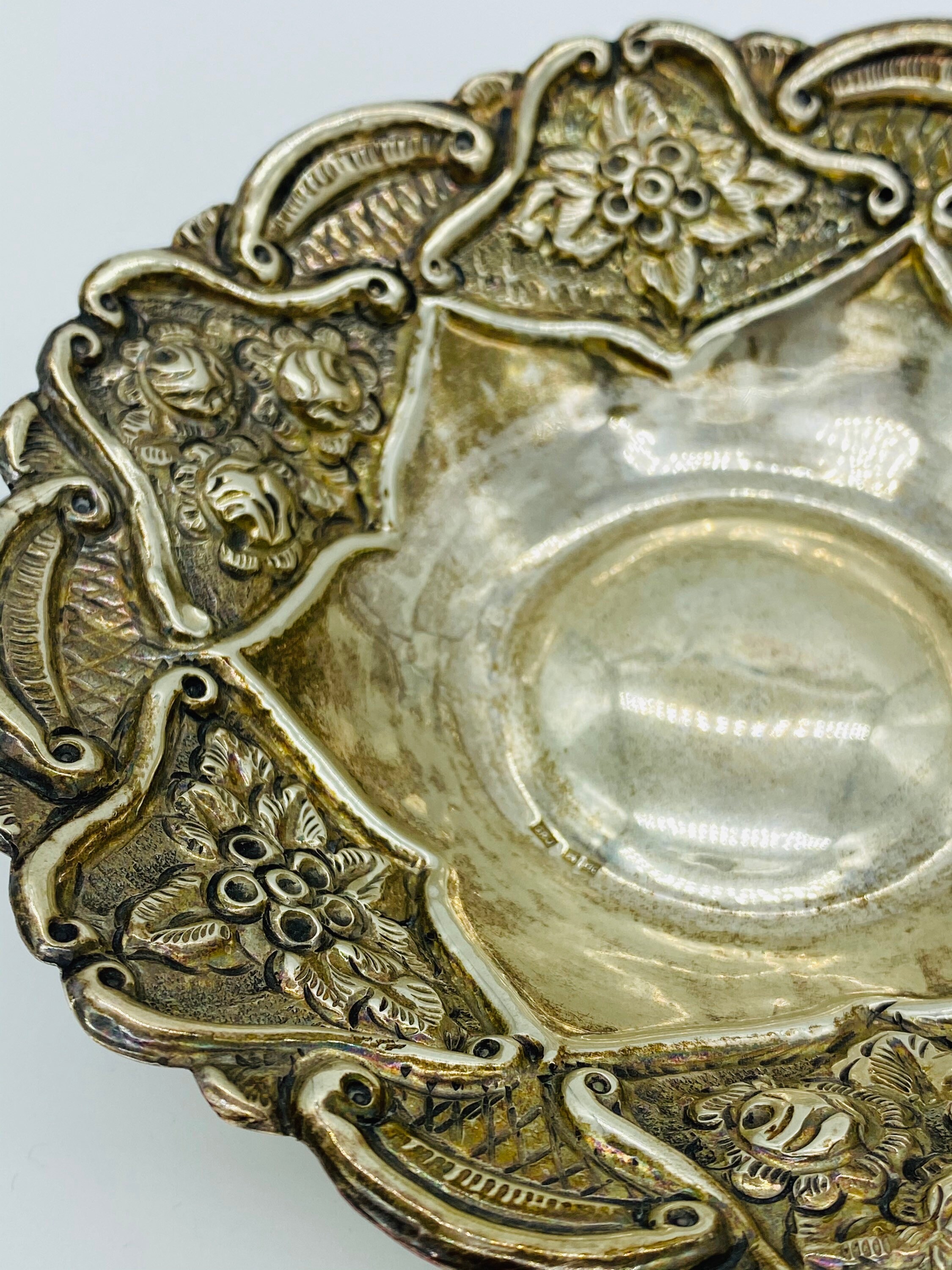 Antique Repousse Silver Dish Cyprus Hallmarks Floral - Etsy Ireland