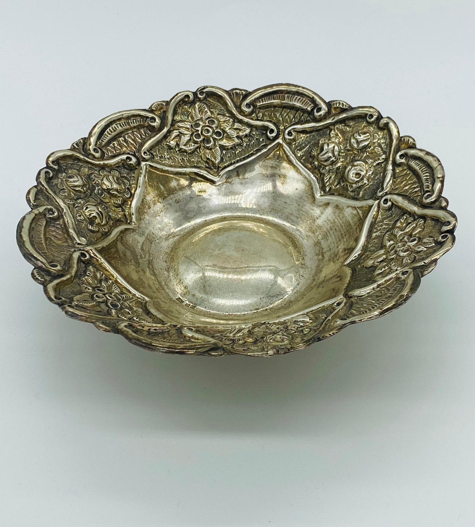 Antique Repousse Silver Dish Cyprus Hallmarks Floral - Etsy Ireland