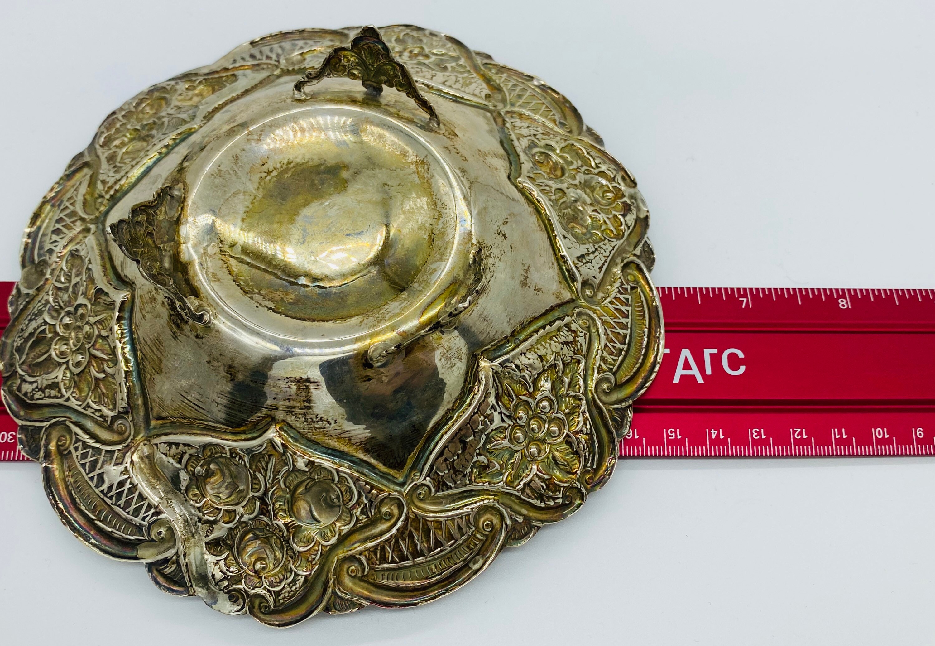 Antique Repousse Silver Dish Cyprus Hallmarks Floral - Etsy Ireland