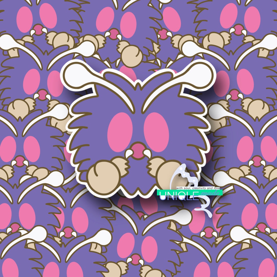 Poison Type Chibi Venonat Pokémon Small Sticker Cute - Etsy