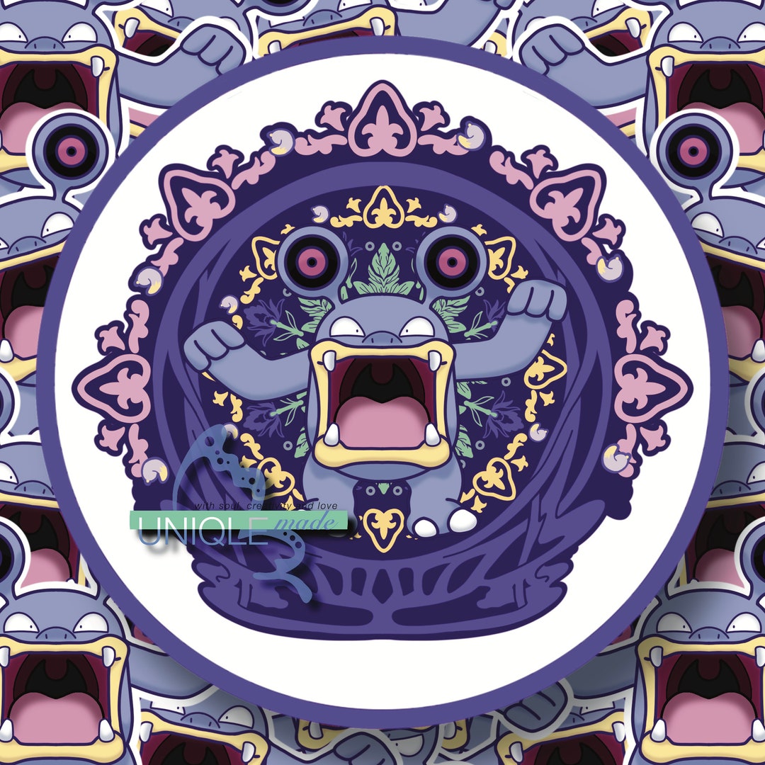 Normal Type Art Nouveau Inspired Loudred Pokemon Circle Sticker - Etsy