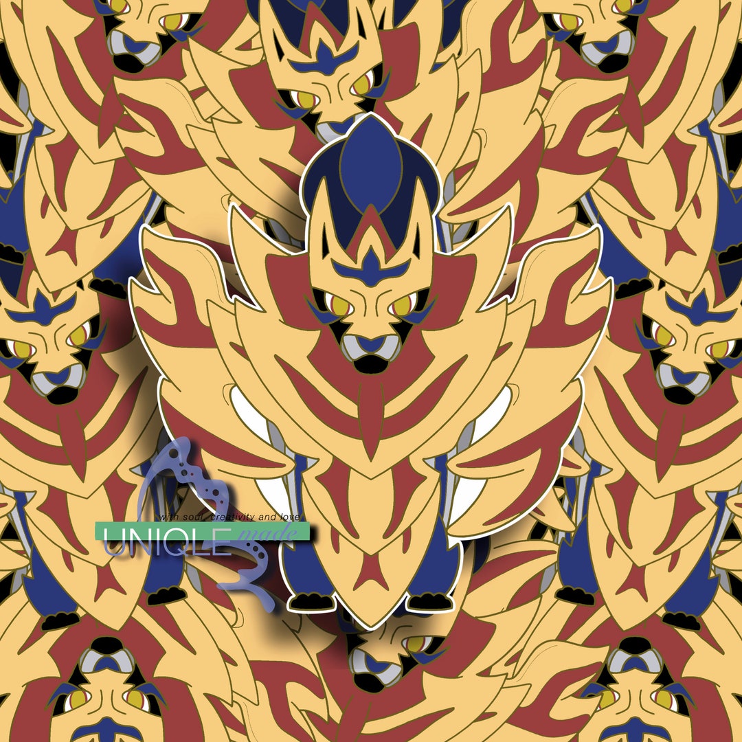 Fighting/steel Type Chibi Style Shield Form Zamazenta Pokemon Die Cut ...