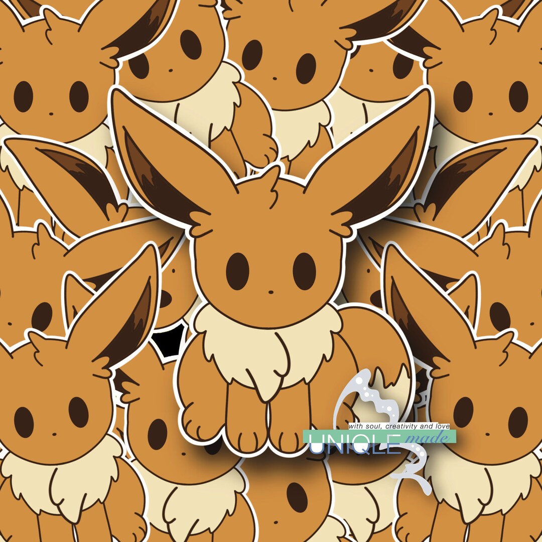 Normal Type Chibi Eevee Pokémon Small Sticker - Etsy