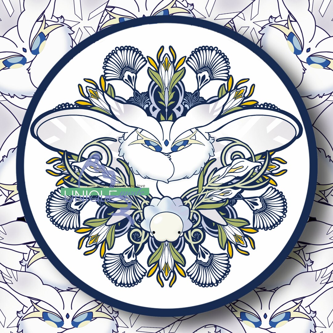 Bug/ice Type Art Nouveau Inspired Snom and Frossmoth Pokemon Circle ...