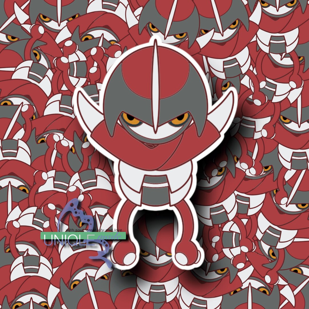 Dark/steel Type Chibi Style Pawniard Pokemon Die Cut Glossy Sticker ...