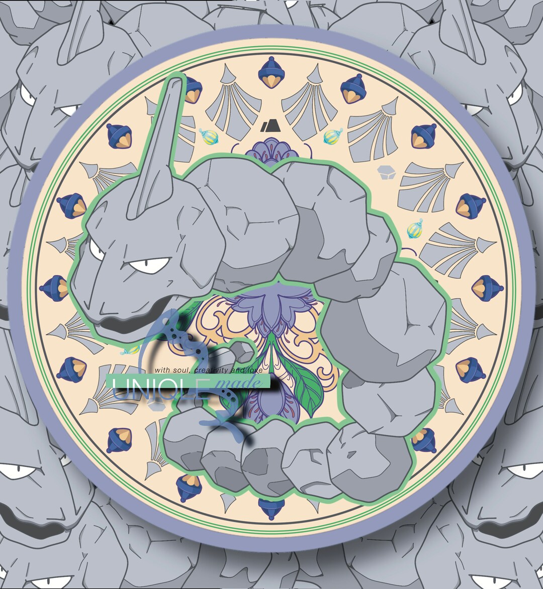 Ground/rock Type Art Nouveau Inspired Onix Pokemon Circle Sticker - Etsy