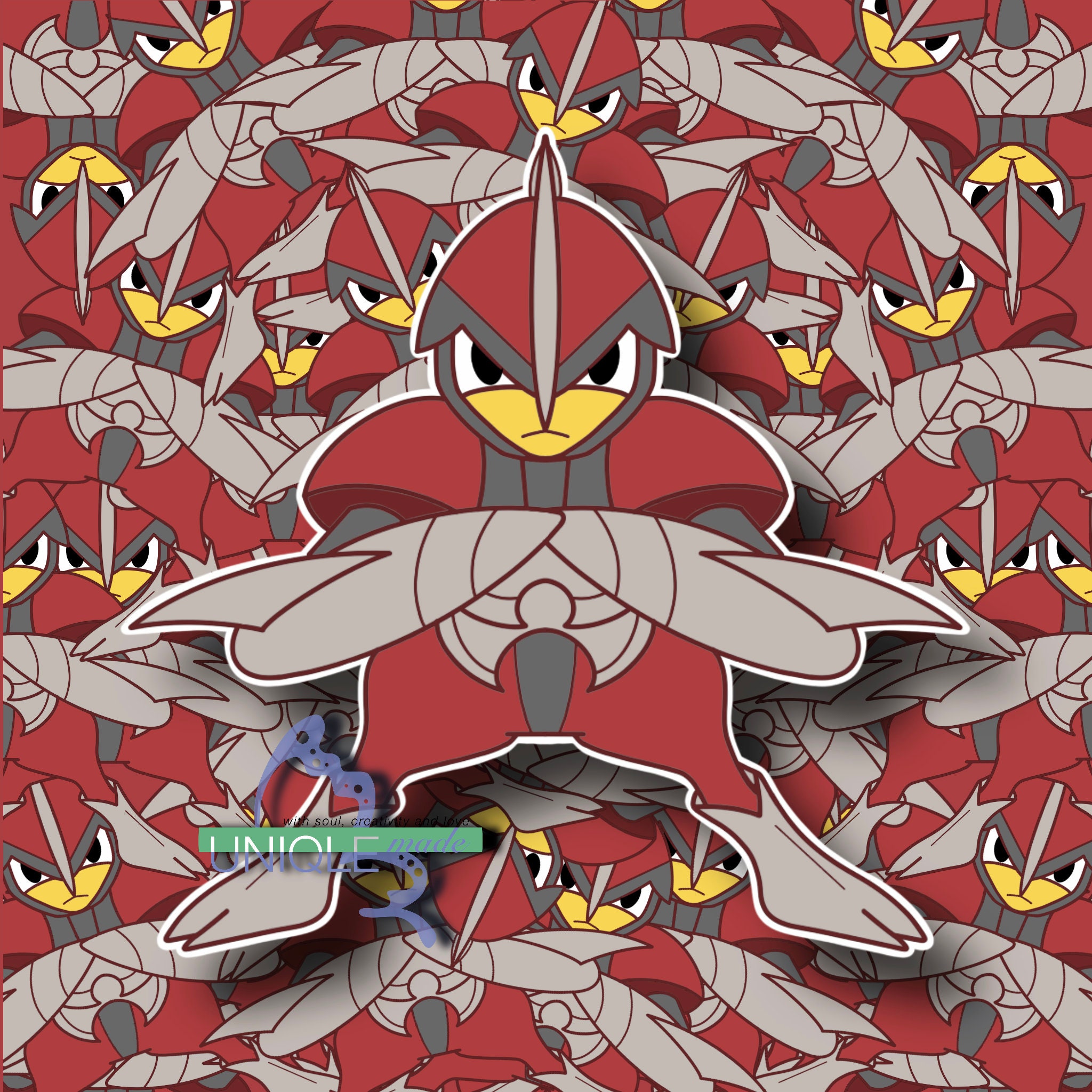 Dark/steel Type Chibi Style Bisharp Pokemon Die Cut Sticker Cute - Etsy