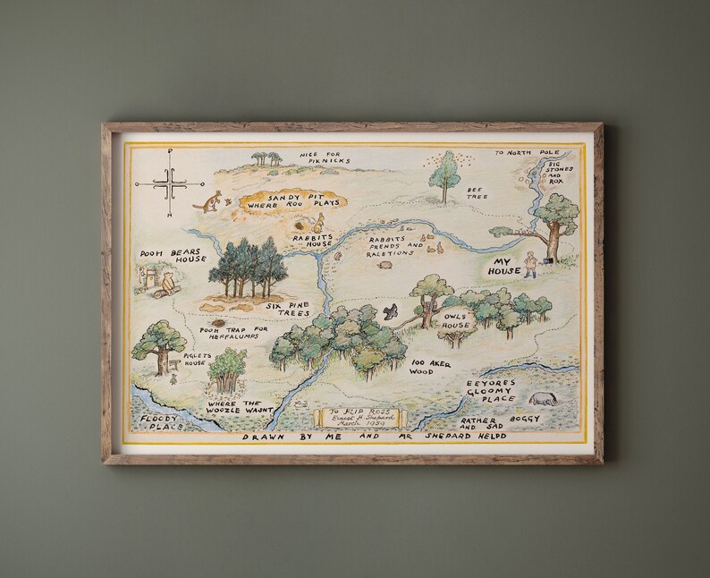 100 Acre Wood Map Winnie the Pooh Original Acre Map - Etsy
