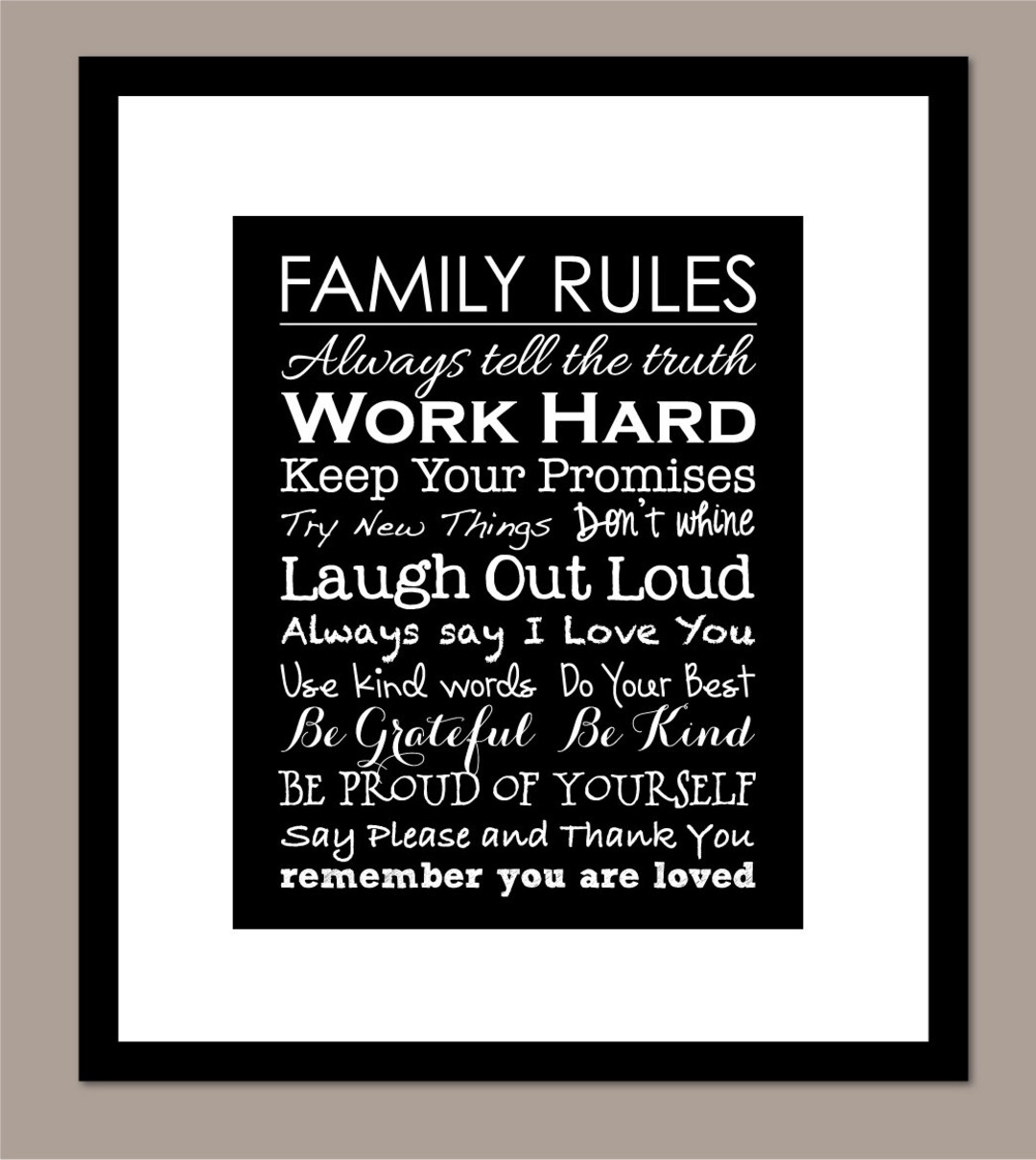 Family Rules Sign Family Rules Printable Family Rules Print ...