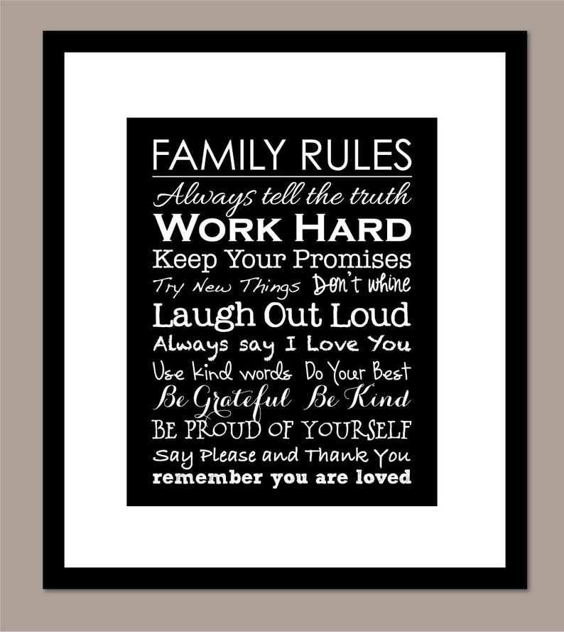 Family Rules Sign Family Rules Printable Family Rules Print - Etsy