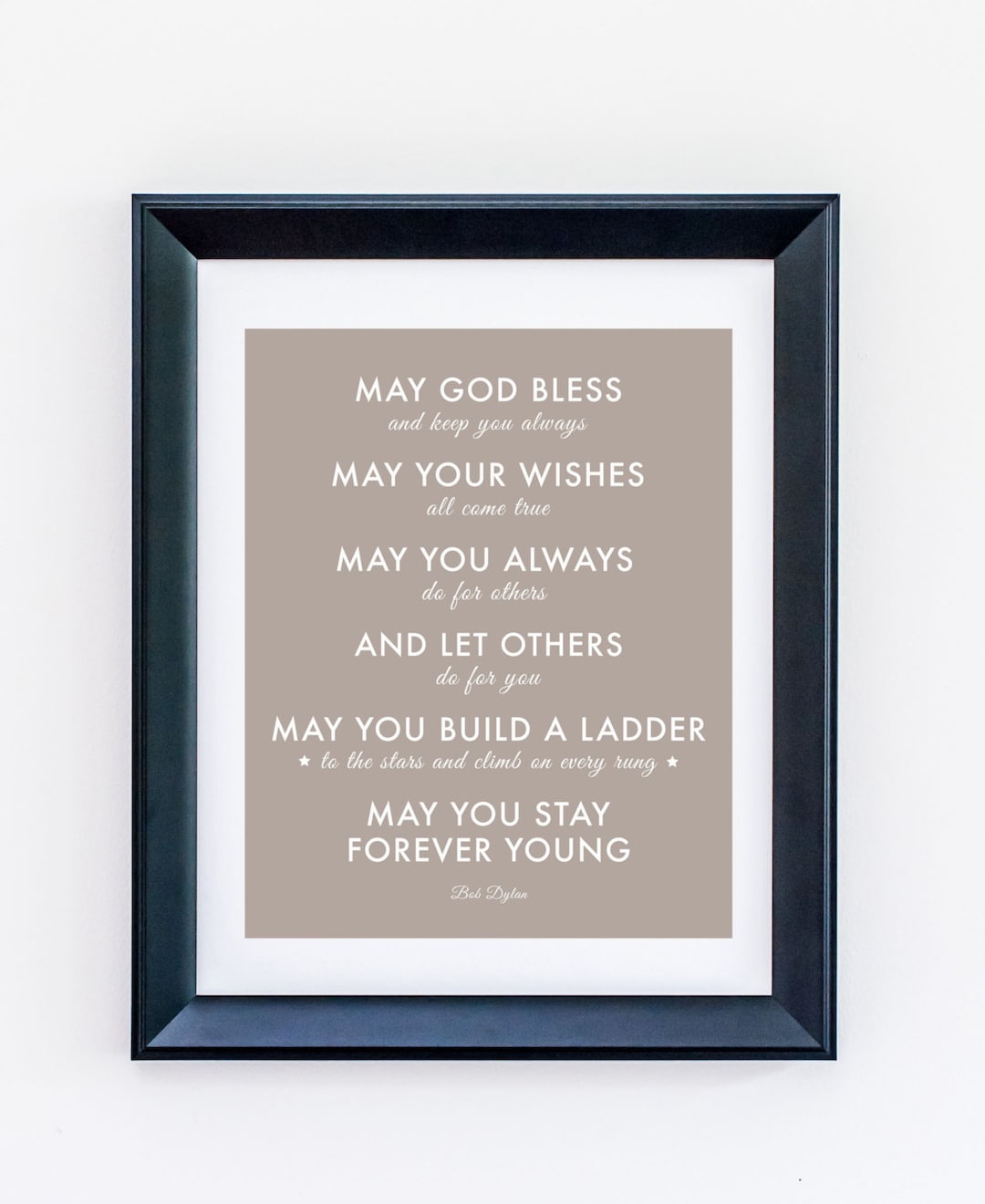 Forever Young Print Bob Dylan Lyrics Baptism Gift Graduation - Etsy