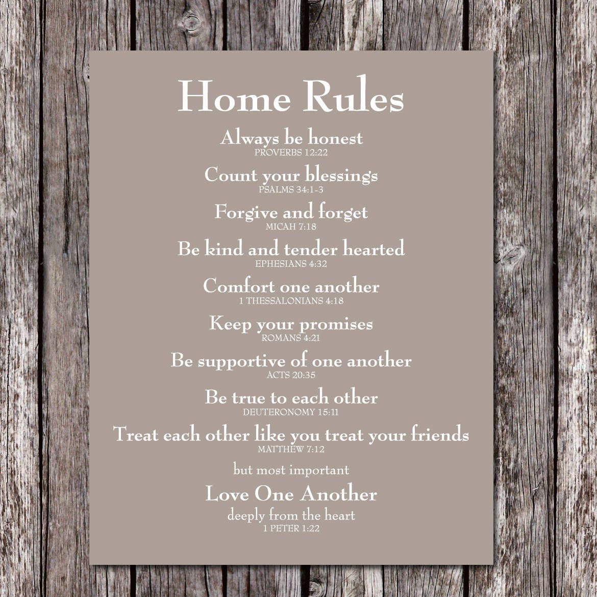 Scripture Wall Art Scripture Sign Home Rules Family Rules | Etsy