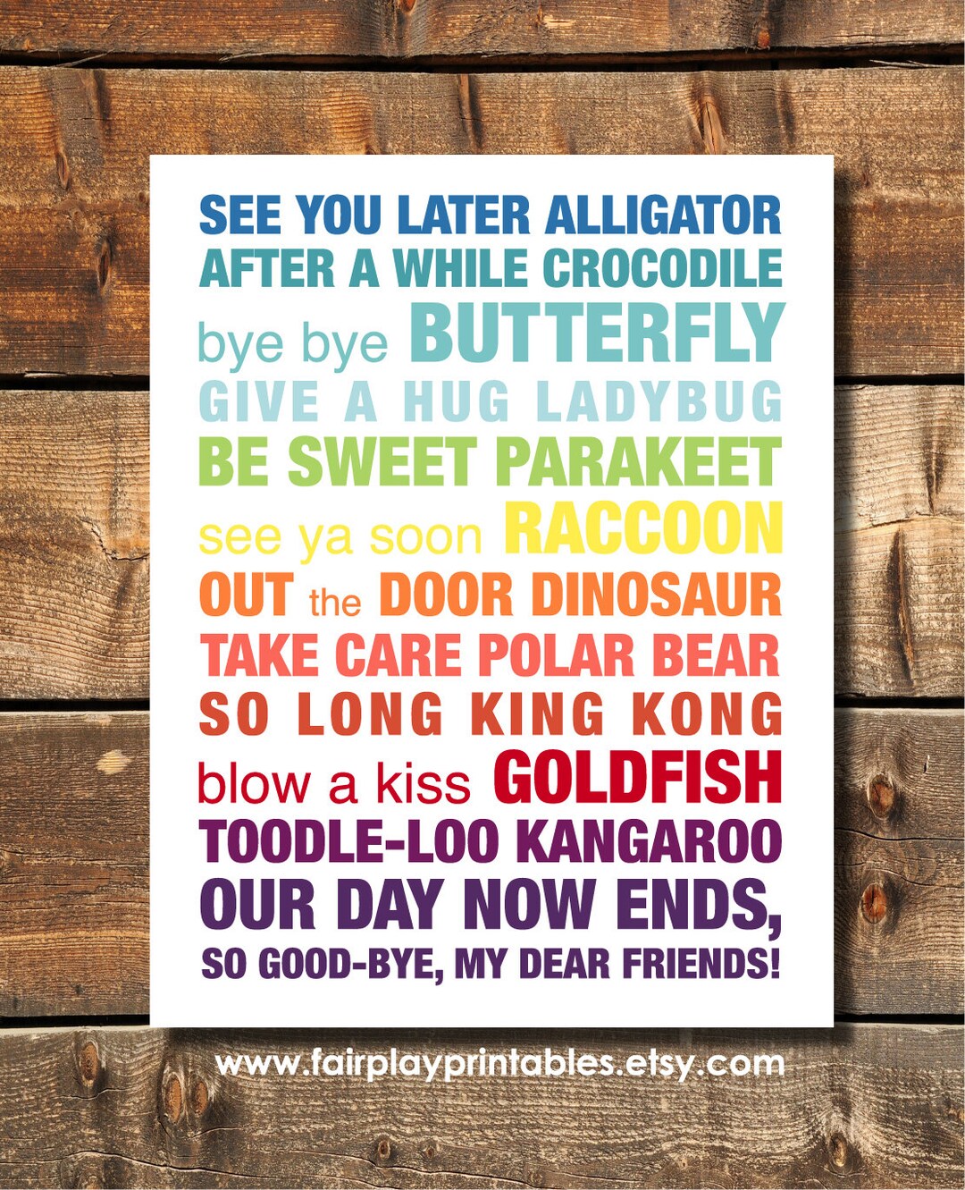 Teacher Gift, Teacher Art, Classroom Printable Art, Goodbye Sign ...