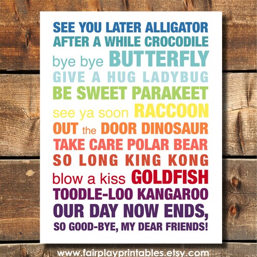 Goodbye Sign See You Later Alligator After While Crocodile - Etsy