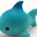 Aqua Blue Chubby Shark Figurine jewel Polymer Clay Sculpture, Ocean ...