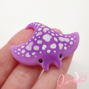 Purple Stingray Figurine whisper Polymer Clay Sculpture, Manta Ray ...