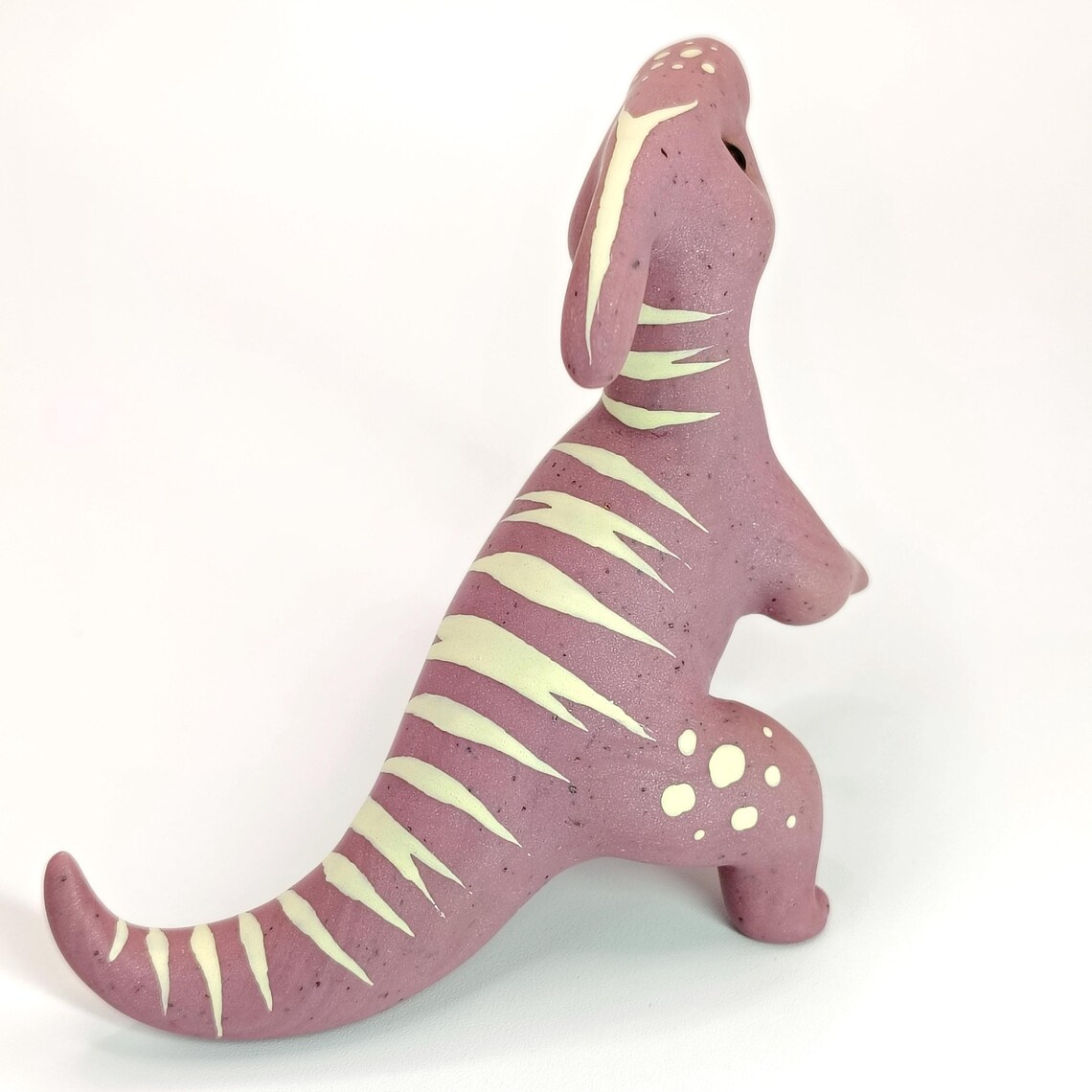 Pastel Purple Parasaur Dino Figurine Whimsical Dinosaur Art Cute Kids ...