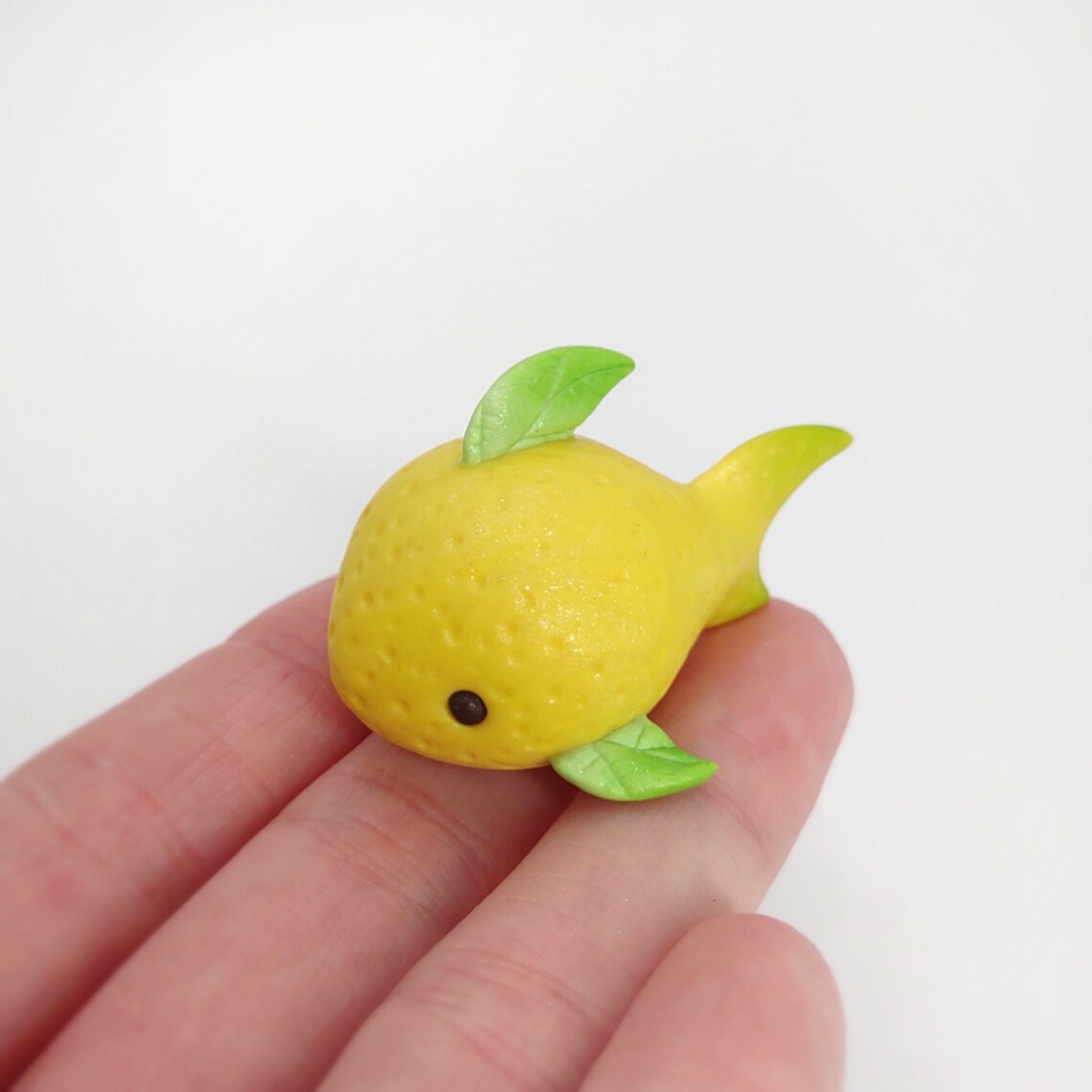 Yellow Chubby Lemon Shark Figurine "lem" - Polymer Clay Sculpture ...