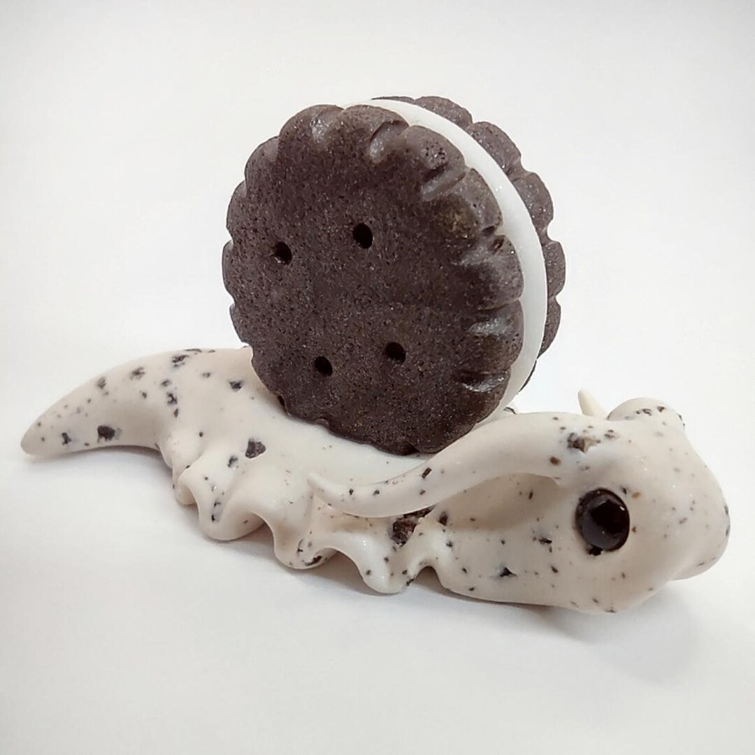 Mini Cookies and Cream Snail Figurine - Polymer Clay Sculpture Cute ...